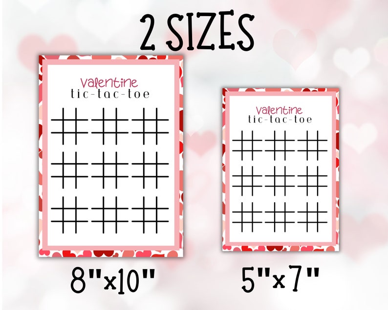 Valentine's Day Tic Tac Toe Printable Game, Instant Digital Download ...