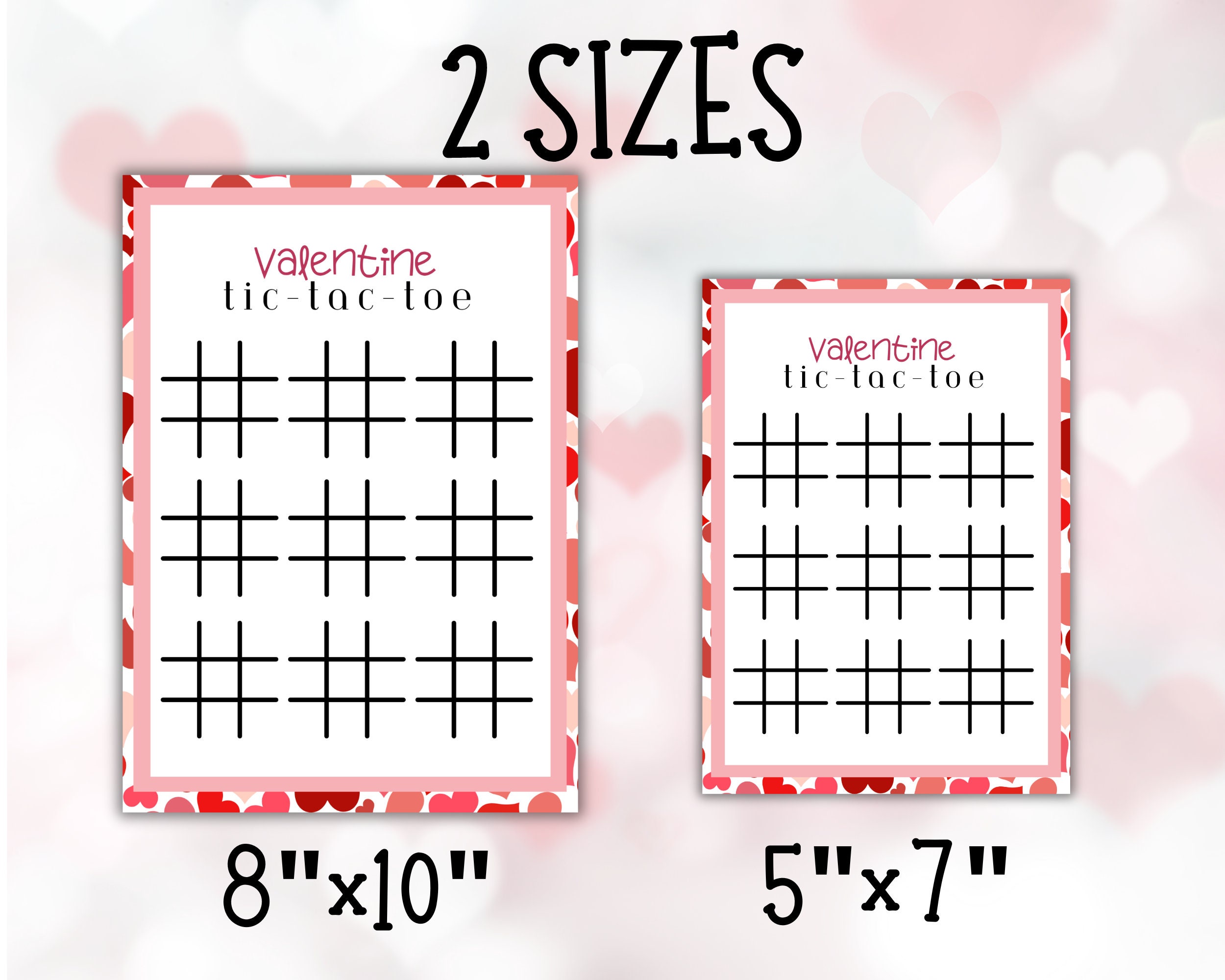 Valentine's Day Tic Tac Toe Printable Game, Instant Digital Download ...