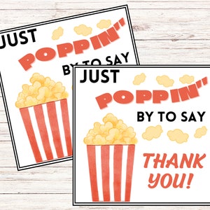 Just Poppin' by to Say Thank You Printable Gift Tags - Set of 24 ...