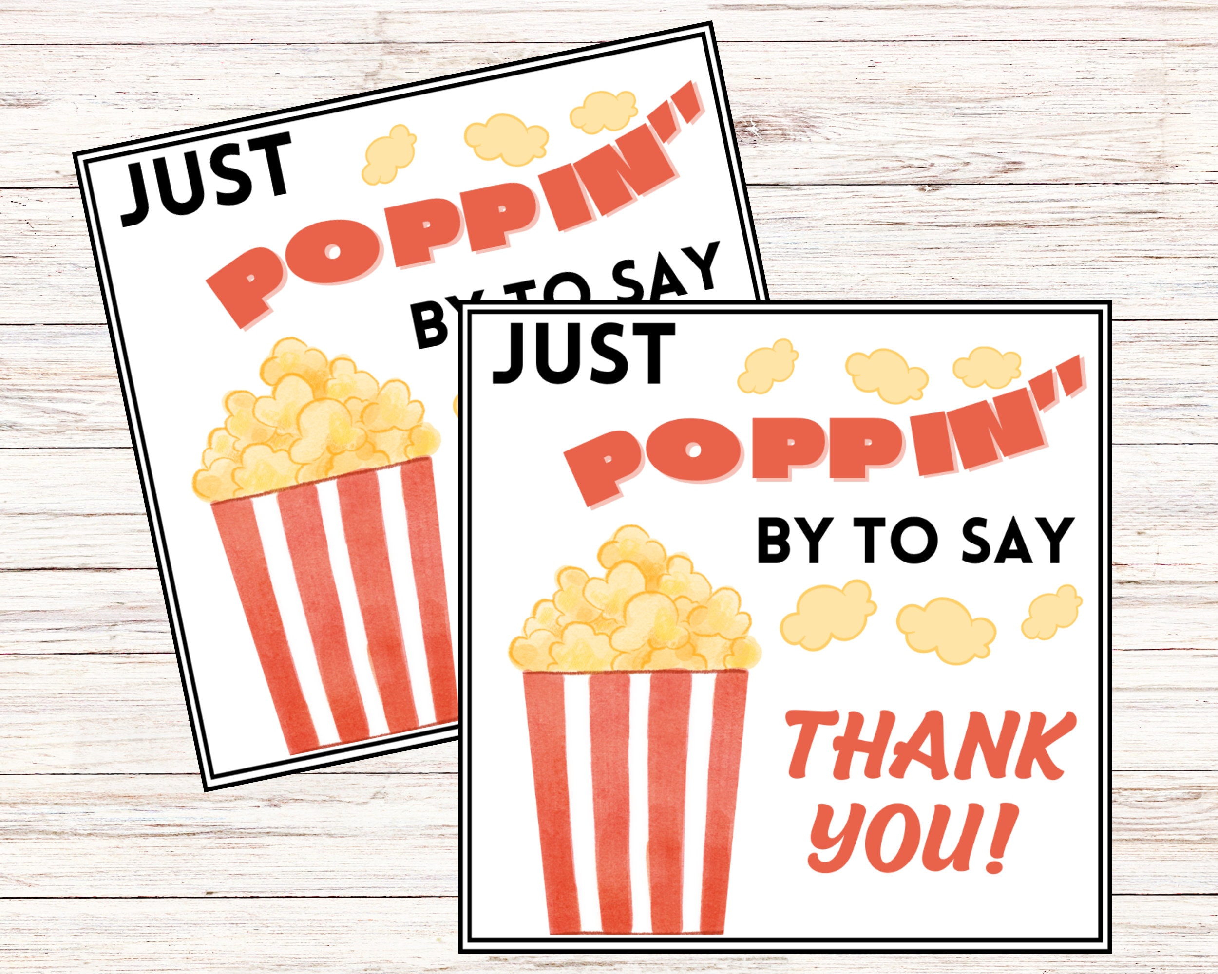 Just Poppin' by to Say Thank You Printable Gift Tags - Set of 24 ...