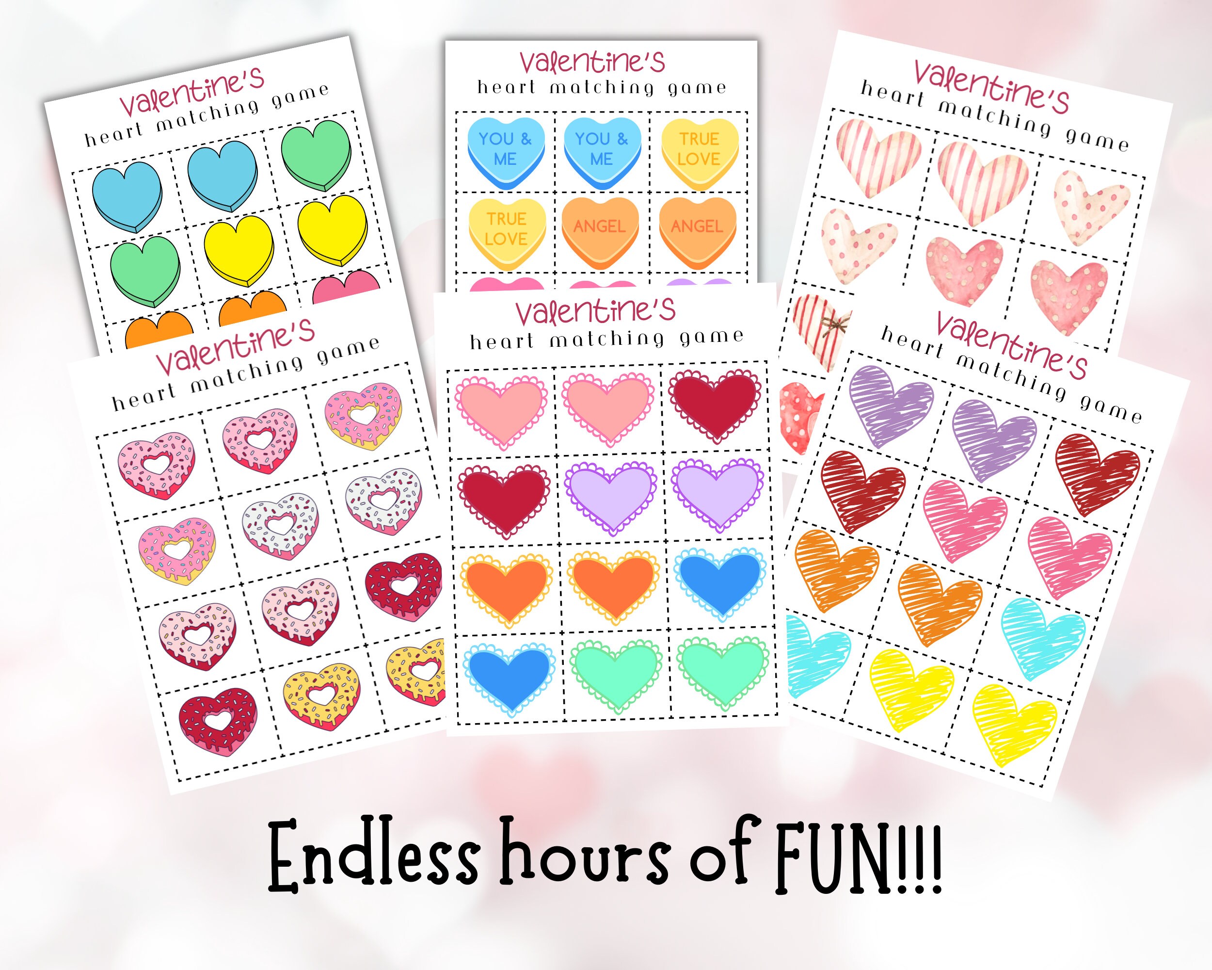 Valentine's Heart Matching Game - Fun and Educational Activity - Etsy
