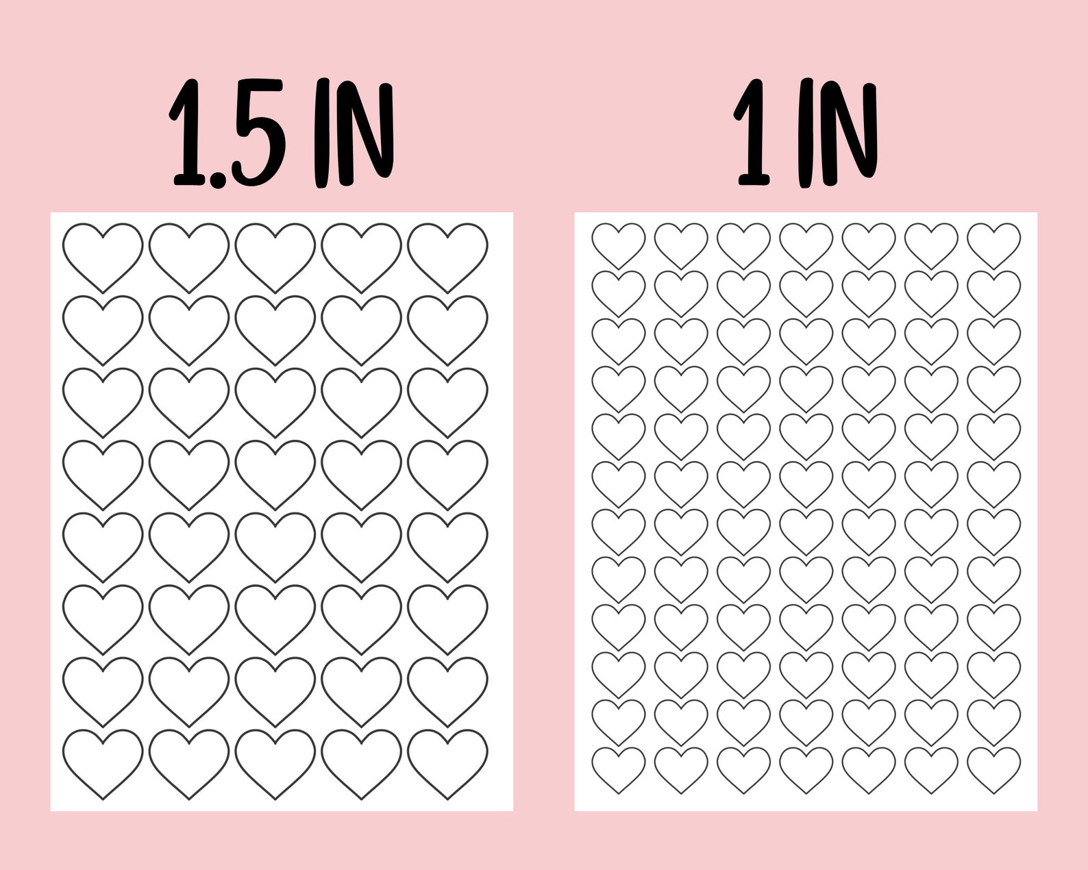 Heart Shape Printable Bundle, Love Symbol Templates, DIY Crafts Instant ...