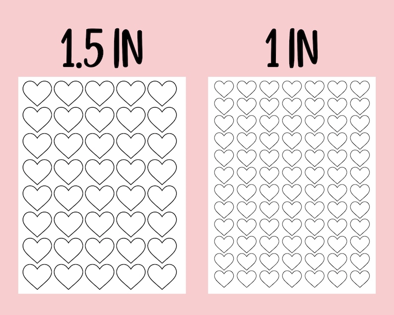 Heart Shape Printable Bundle, Love Symbol Templates, DIY Crafts Instant ...