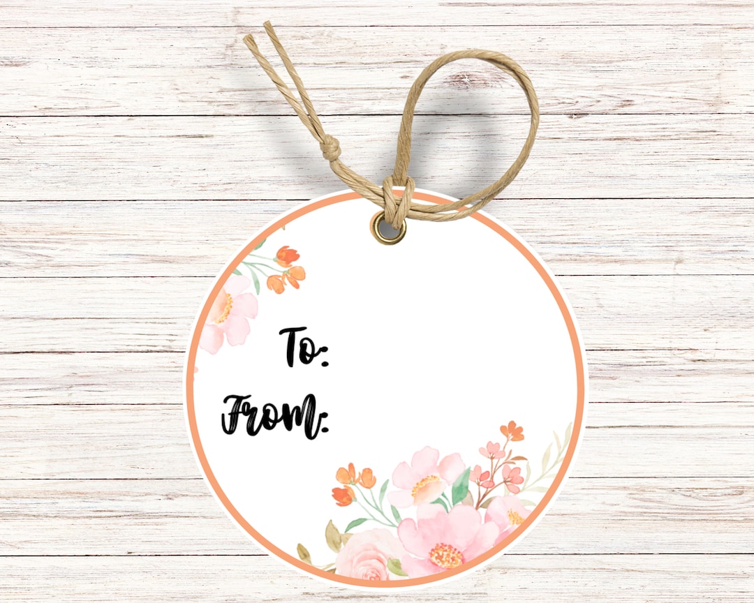 Circle Floral Gift Tags, Printable 2.5", Instant Download Gift Tag ...