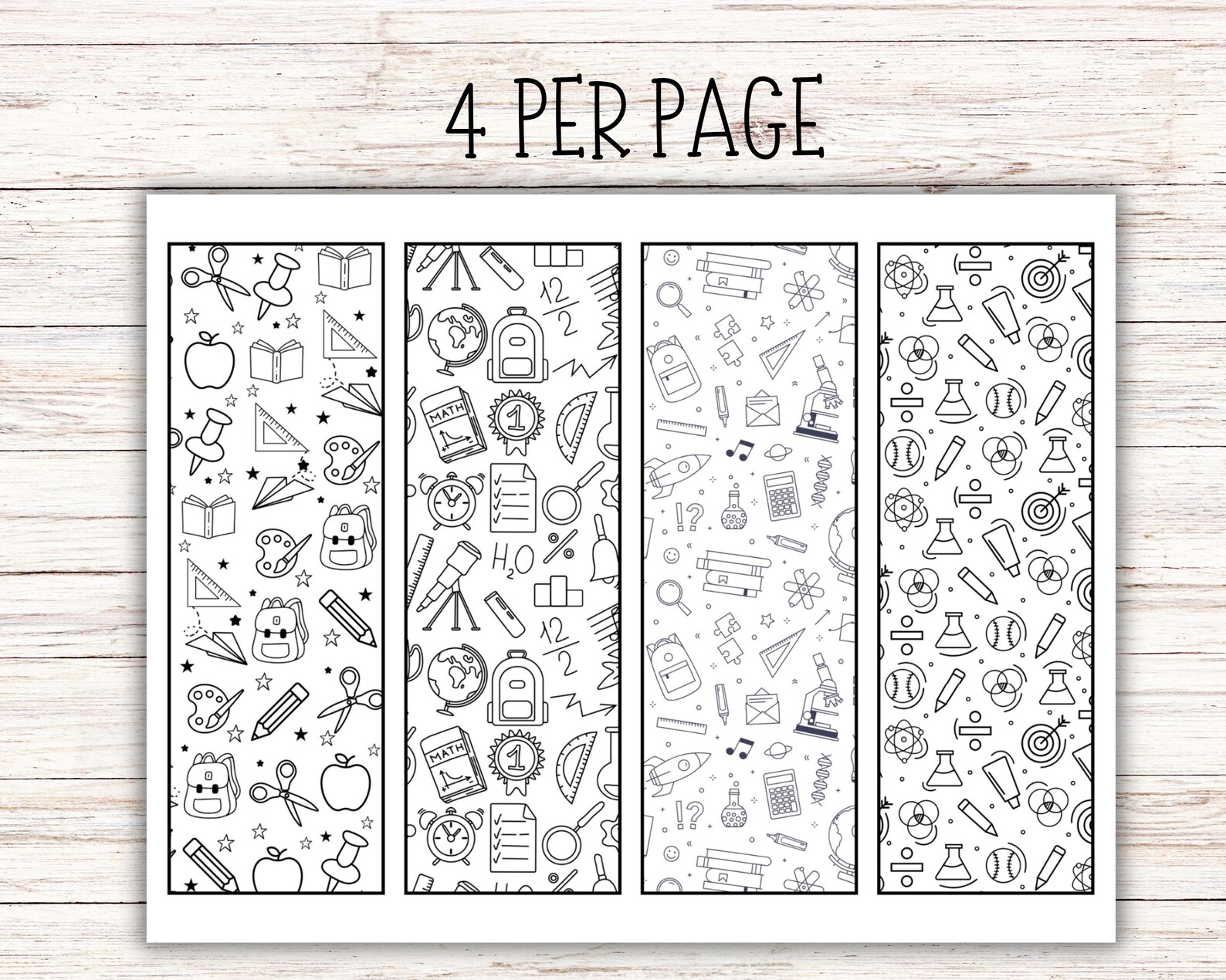 Back to School Coloring Bookmarks: Classroom Activity, Printable (PDF ...