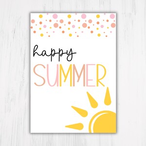 Happy Summer Gift Tags, 2.5x3.5 Inches, Printable Summer Tags, End of ...