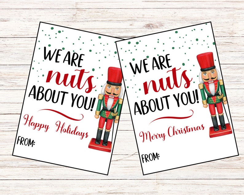 Nutcracker Christmas Gift Tags, Printable Red and Green (digital ...