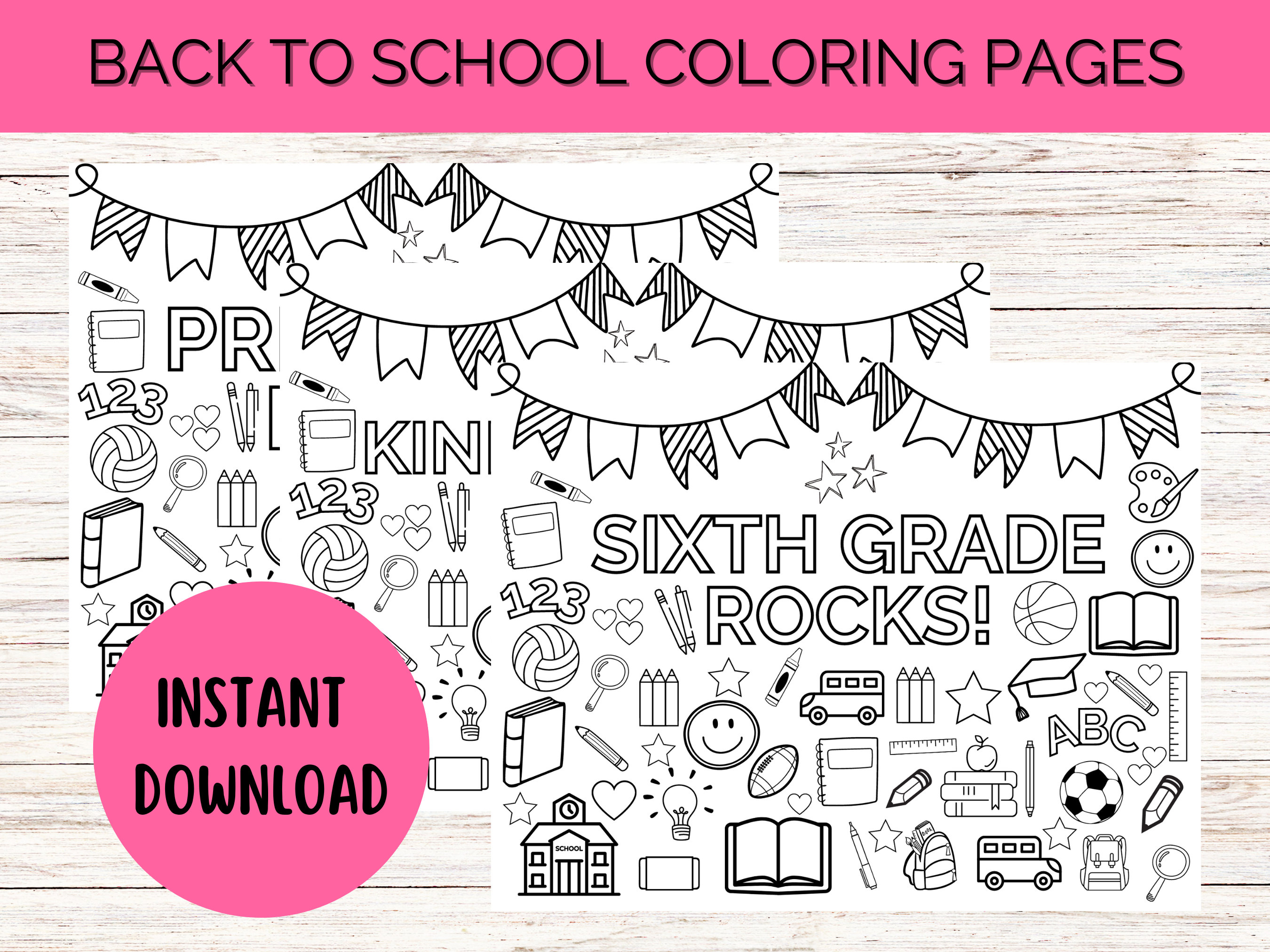 Back to School Coloring Pages - Printable Coloring Sheets for Preschool ...