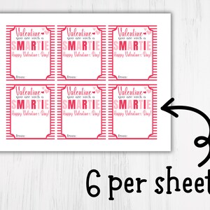 Smartie Valentine's Day Tag Printable: Kids School Cards (PDF) - Etsy