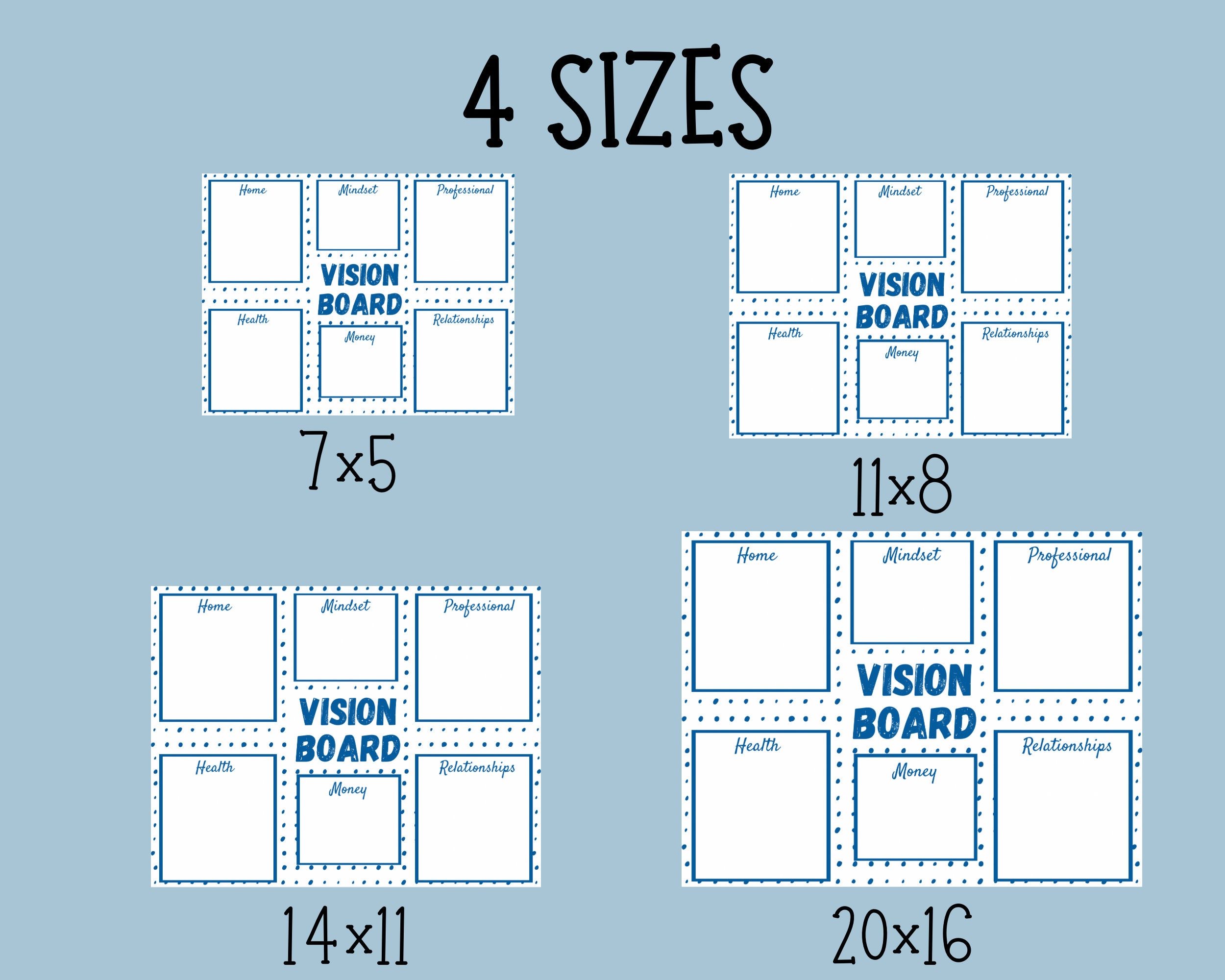 Vision Board Template Printable: Minimalist Affirmation Planner ...