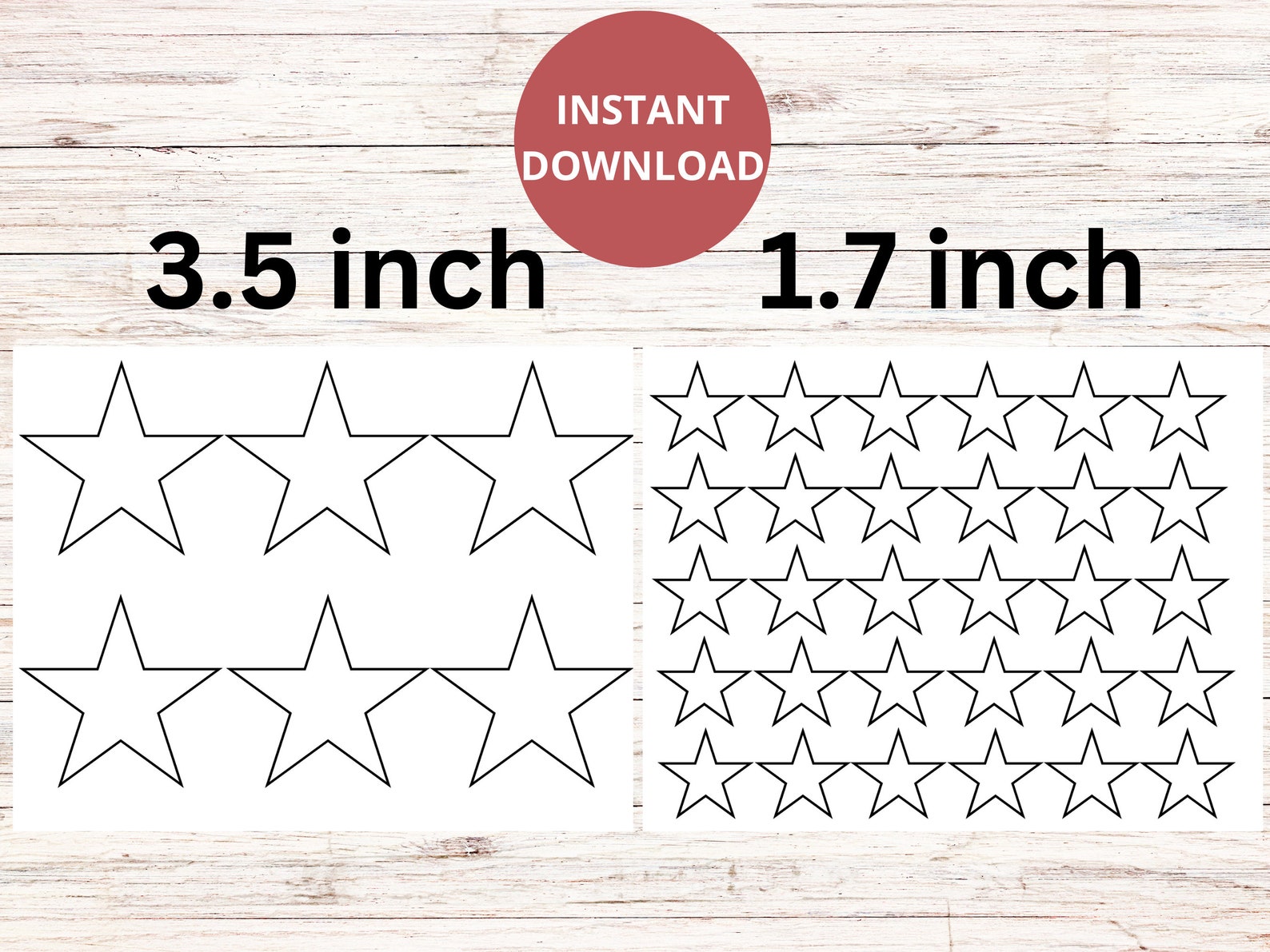 Printable Star Template Bundle, Kids Crafts, Coloring Page, Printable ...