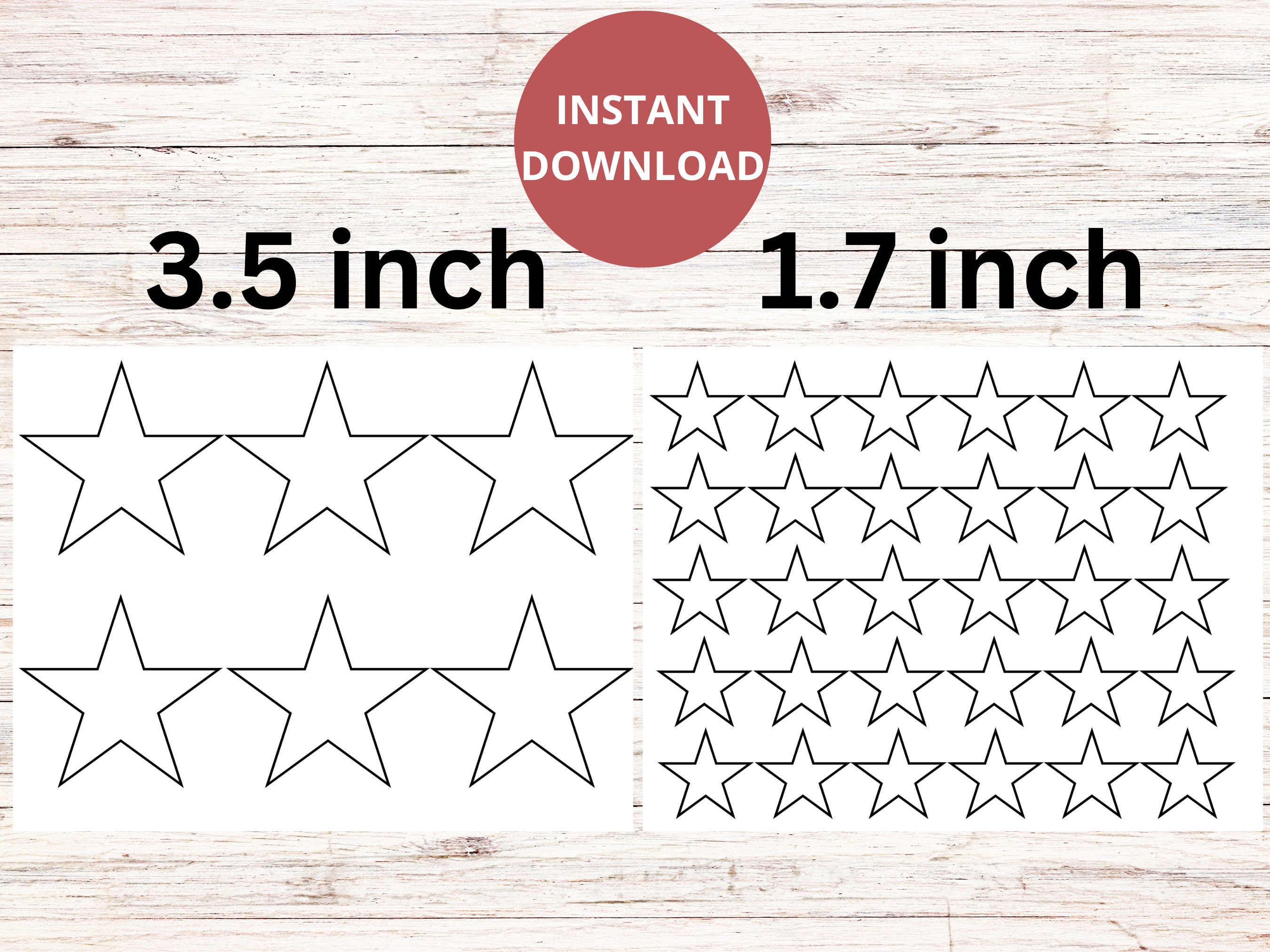 Printable Star Template Bundle, Kids Crafts, Coloring Page, Printable ...