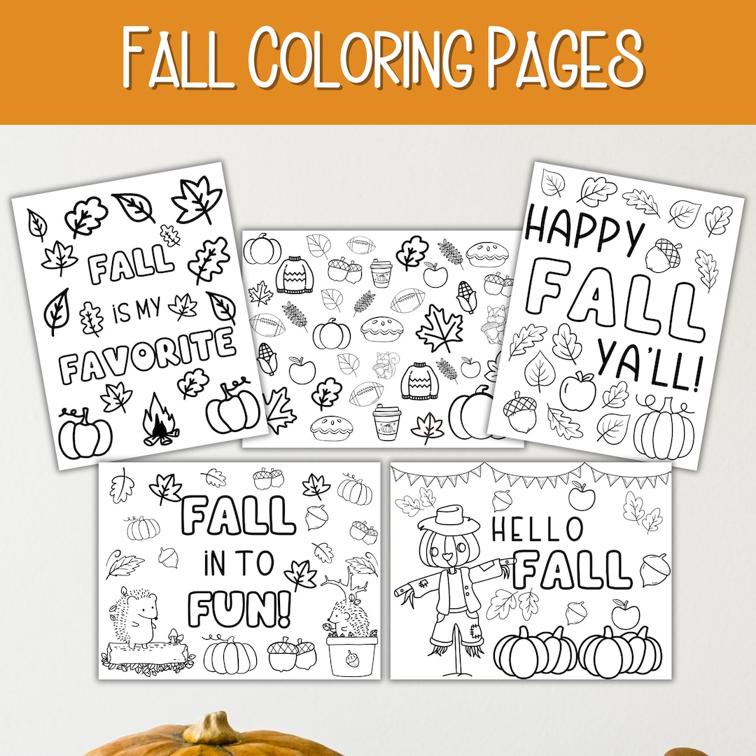 Printable Fall Coloring Pages | Instant Download | Fun Autumn Coloring ...