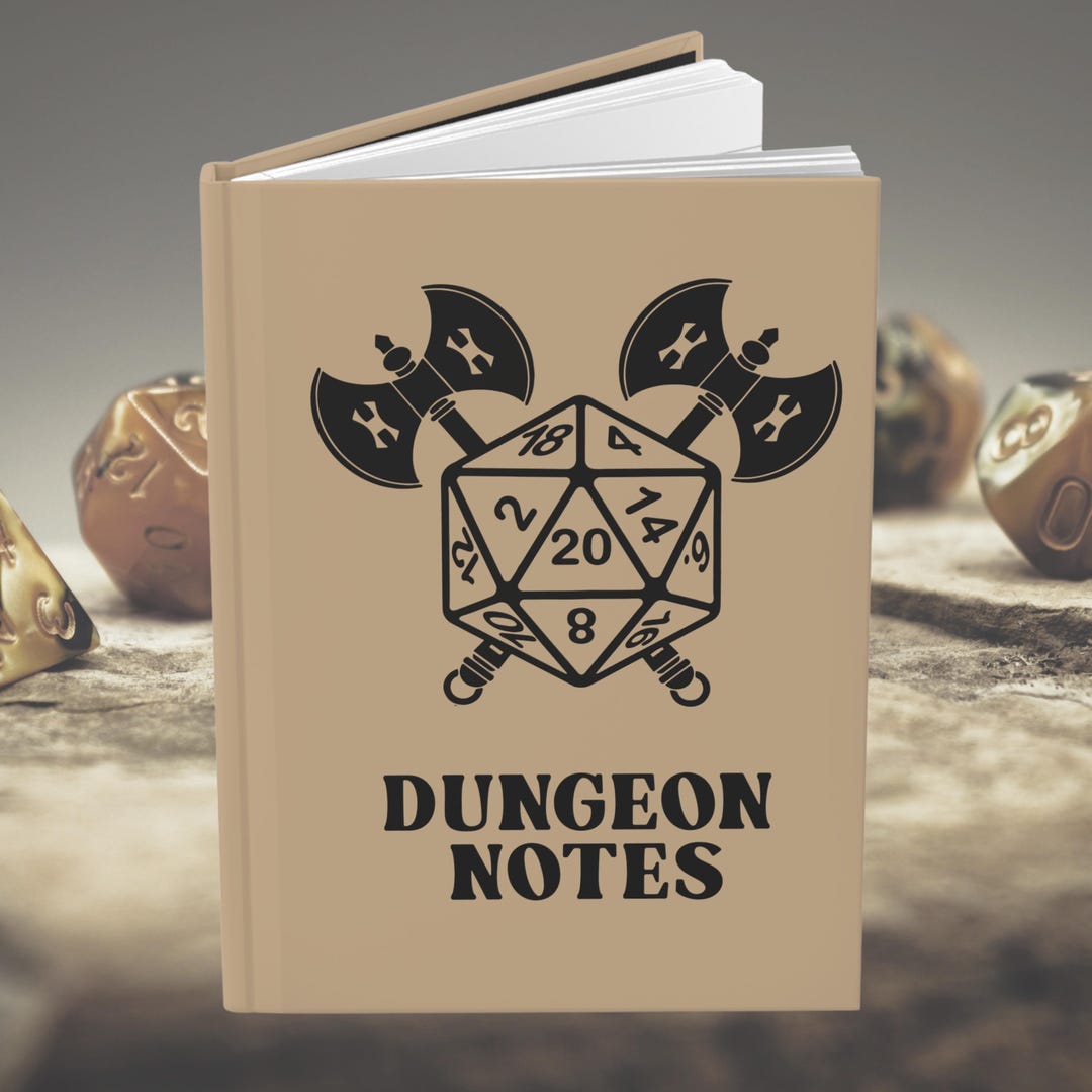 Dungeon Notes Journal | D20 Dice & Axe RPG Notebook - Etsy