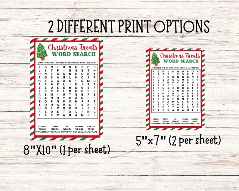 Holiday Word Search Bundle - 5x7, 8x10 - Etsy