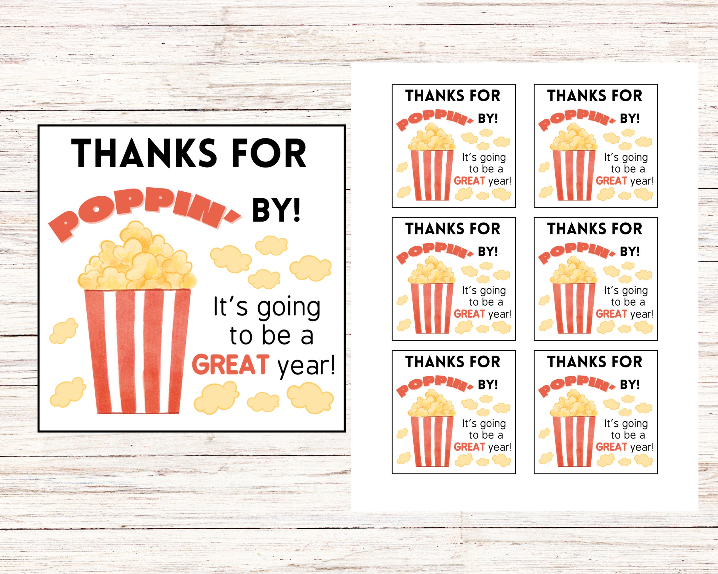 Thanks for Poppin' by Gift Tags for School - Set of 24 -back to School ...