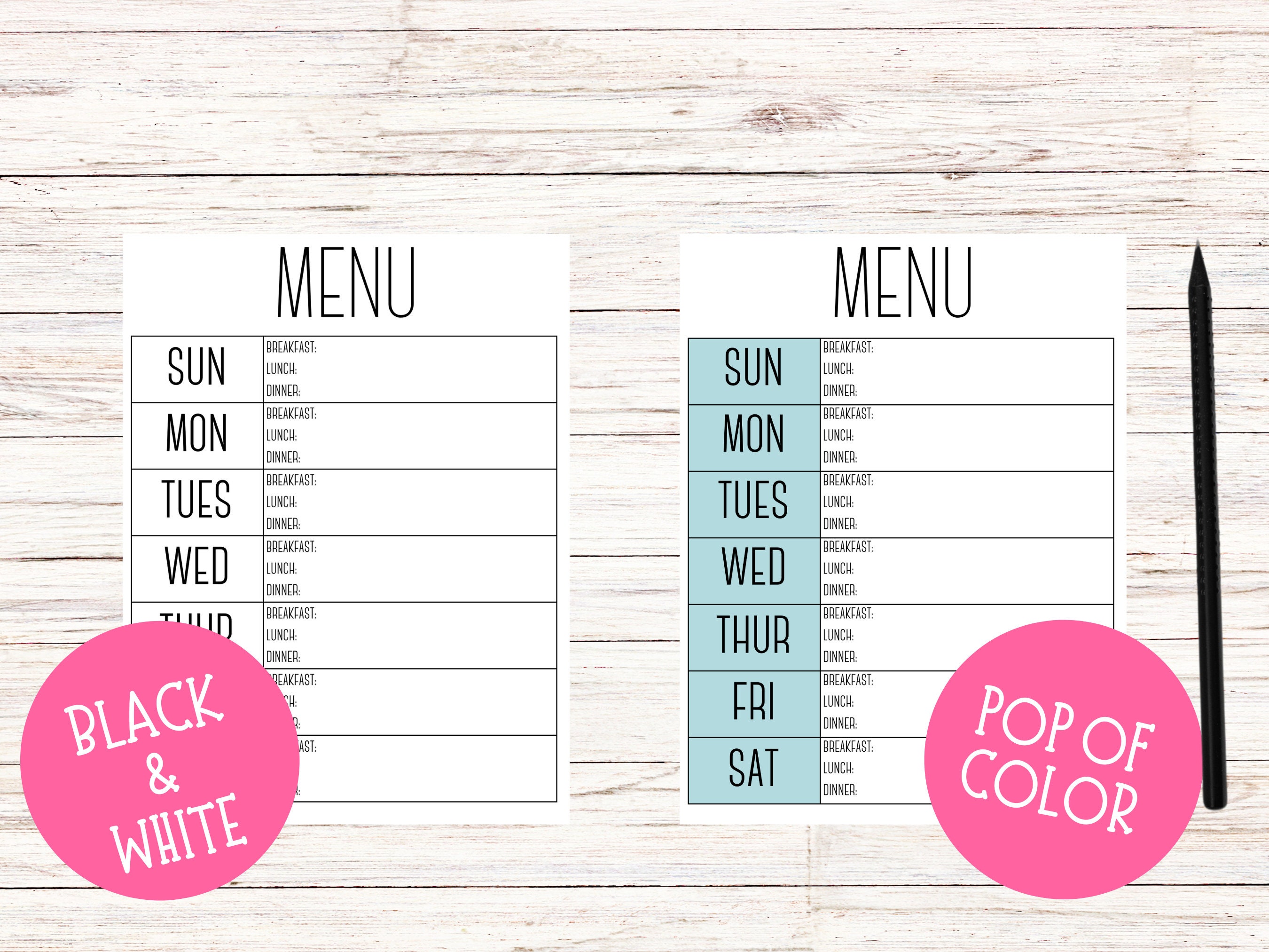 Printable Weekly Menu Meal Planning Meal Prep Pdf Meal - Etsy