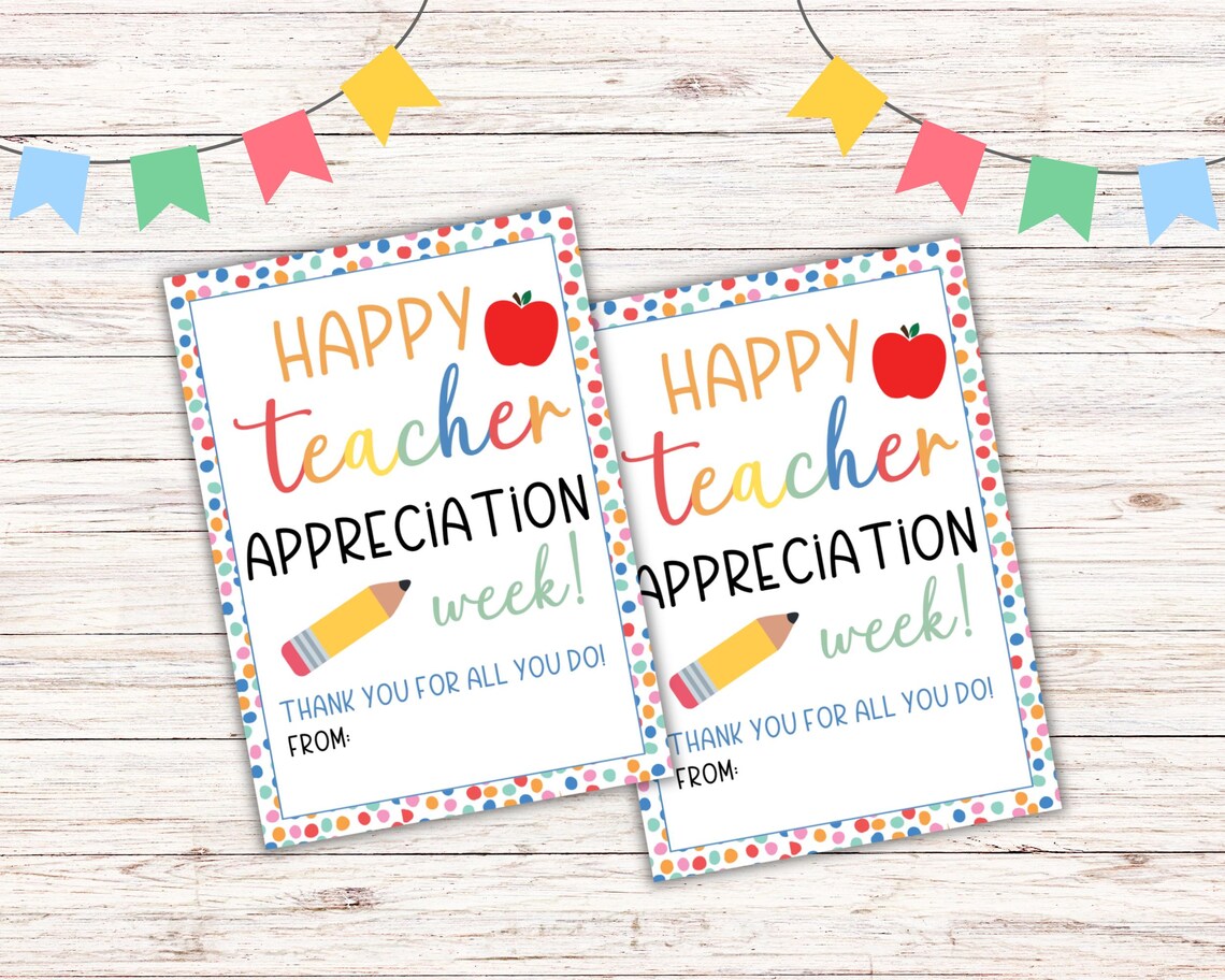 Teacher Appreciation Gift Tags: Printable Thank You Favor (PDF) - Etsy