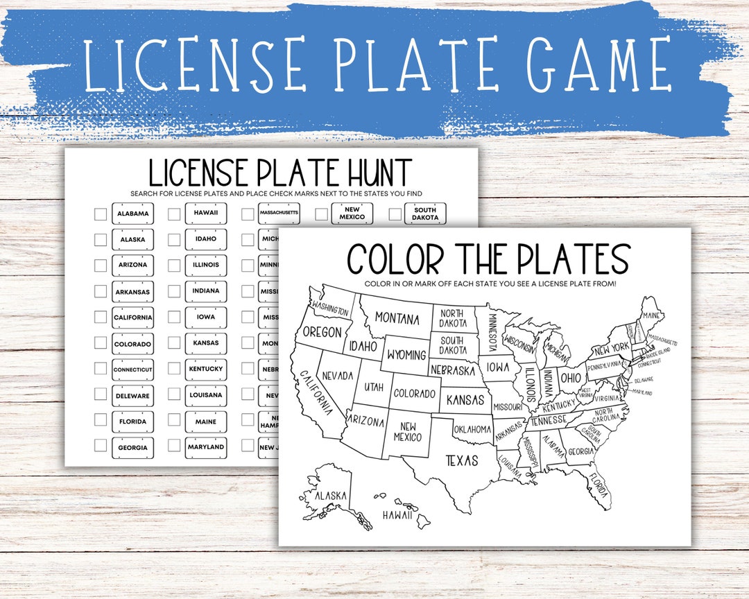 License Plate Game: Road Trip Activity for Kids (PDF) - Etsy
