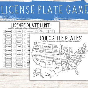 License Plate Game: Road Trip Activity for Kids (PDF) - Etsy