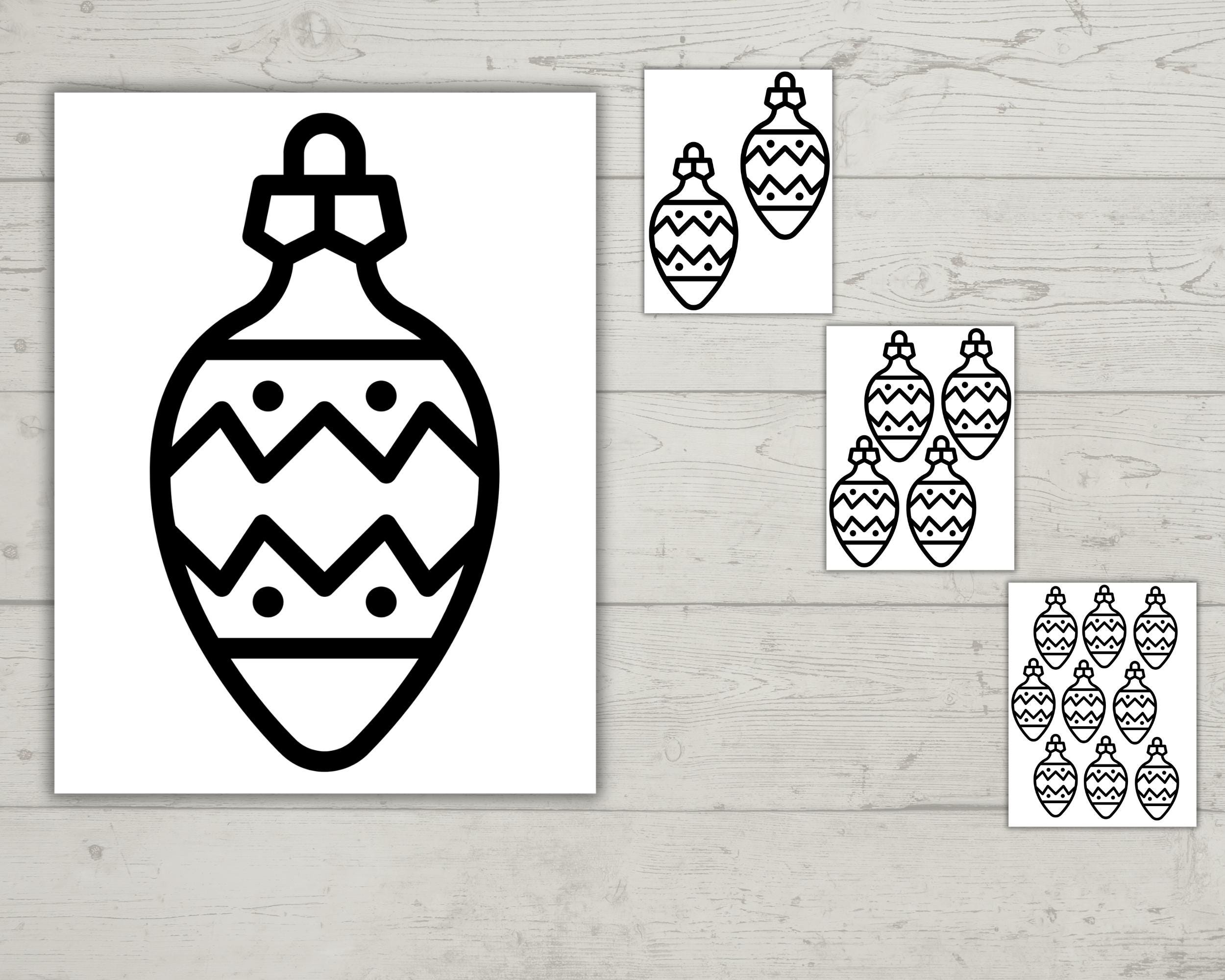 Christmas Ornament Coloring Bundle | Printable Holiday Decorations for ...