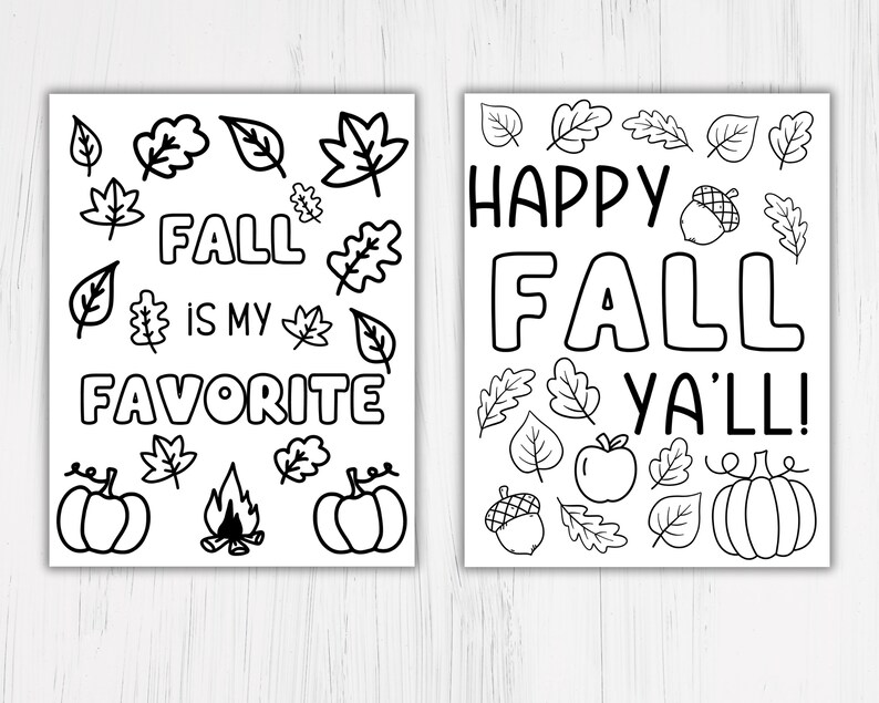 Printable Fall Coloring Pages: Pumpkins, Harvest Scenes (PDF) - Etsy