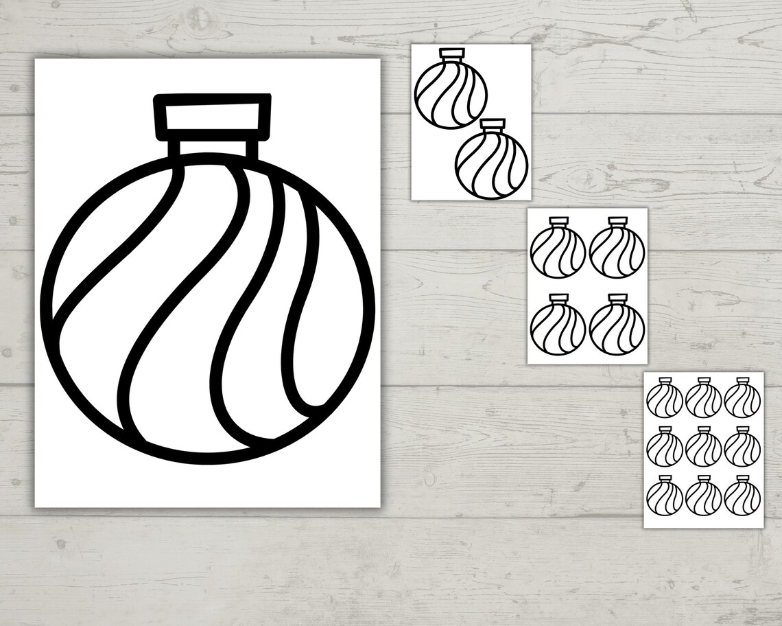 Christmas Ornament Coloring Bundle | Printable Holiday Decorations for ...