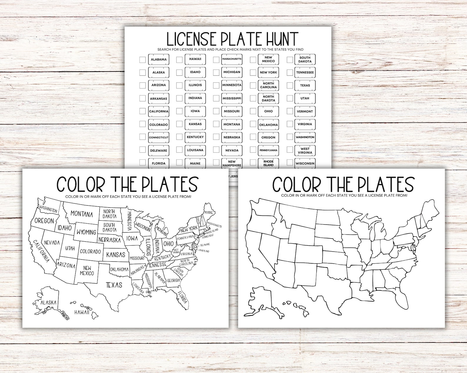 License Plate Game: Road Trip Activity for Kids (PDF) - Etsy