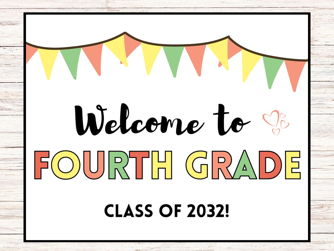 Welcome to Fourth Grade Sign & Gift Tags (digital Download) - Etsy