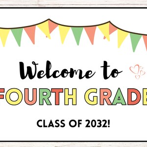 Welcome to Fourth Grade Sign & Gift Tags (digital Download) - Etsy