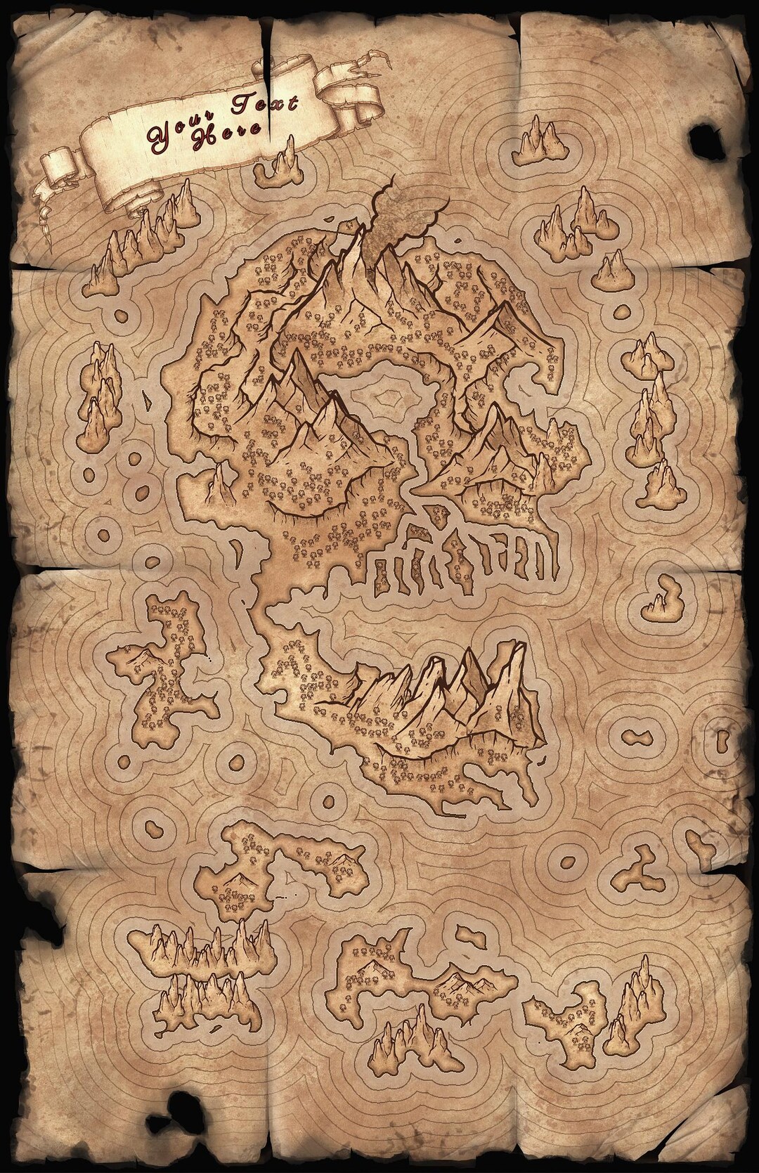 Skull Island Treasure Map 11x17 Customizable Battlemap and Poster - Etsy