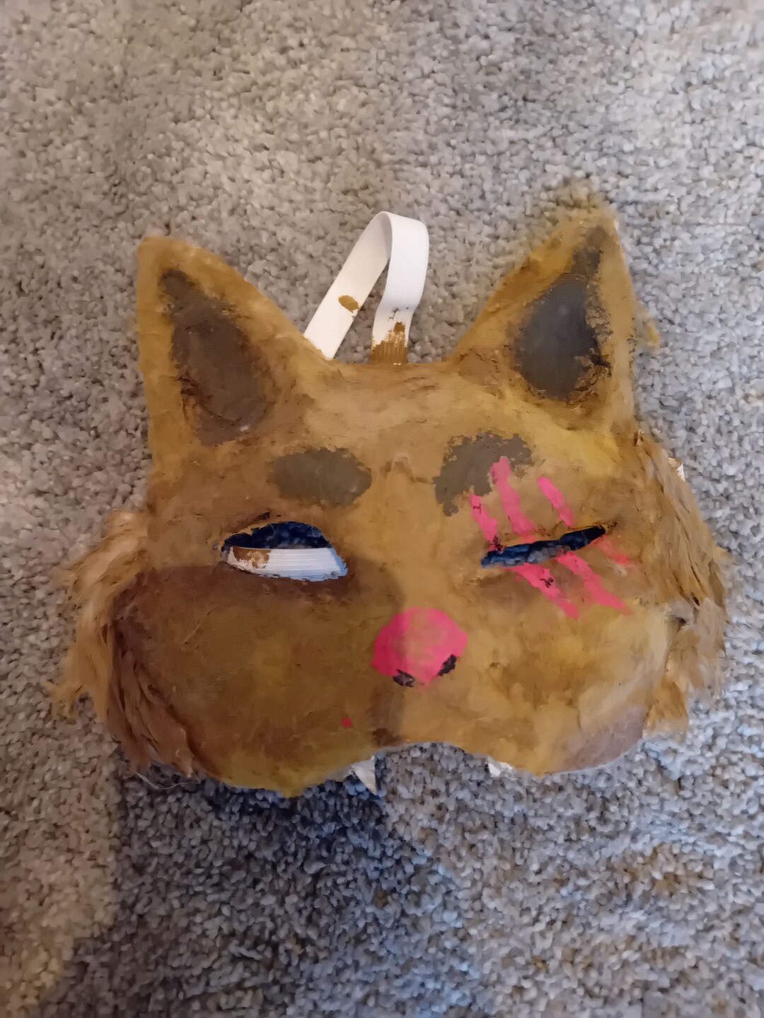 Brown-yellow Therian Mask/quadrobics Mask, Compfy on Face - Etsy