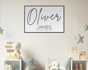 Custom Wooden Framed Nursery Name Sign Framed Baby Room Name Sign ...