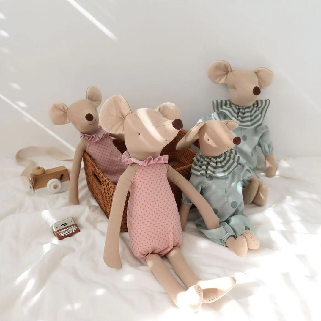 Adorable Baby Mouse Plush Toys Cuddly Stuffed Animal Dolls With Clothes ...