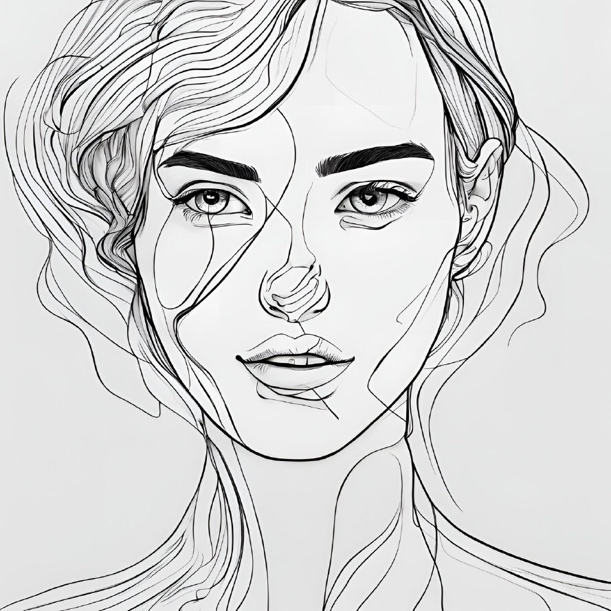 Unique Line Art Drawing on Canvas Print, Perfect for Modern Decor. High ...