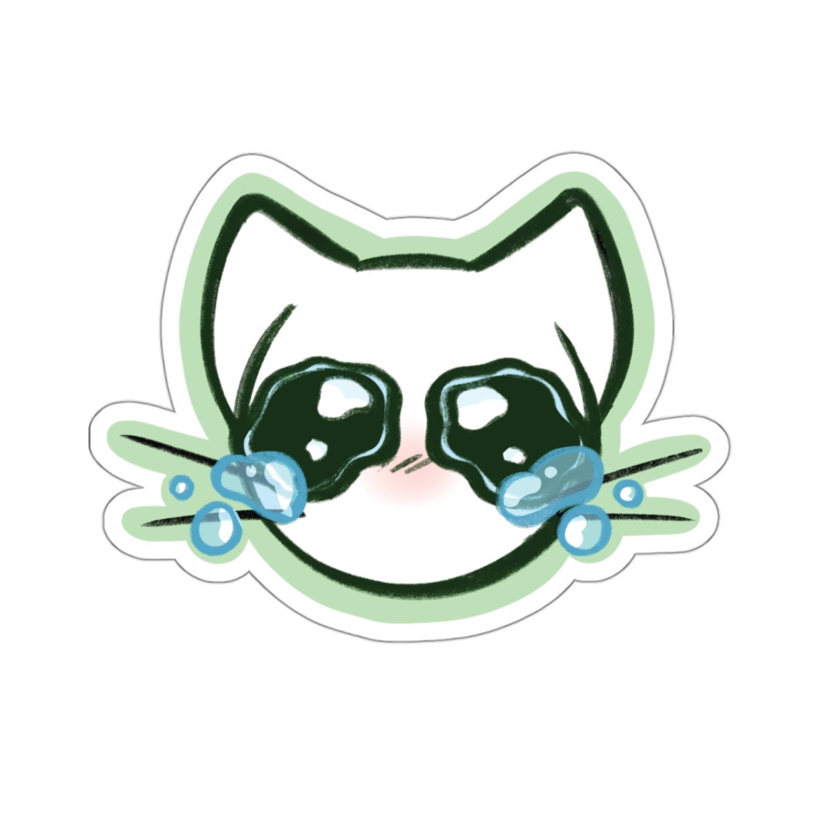 Crying Cat Emoji Sticker ~ Meme Cat Sticker ~ Cute and Funny Gift ...