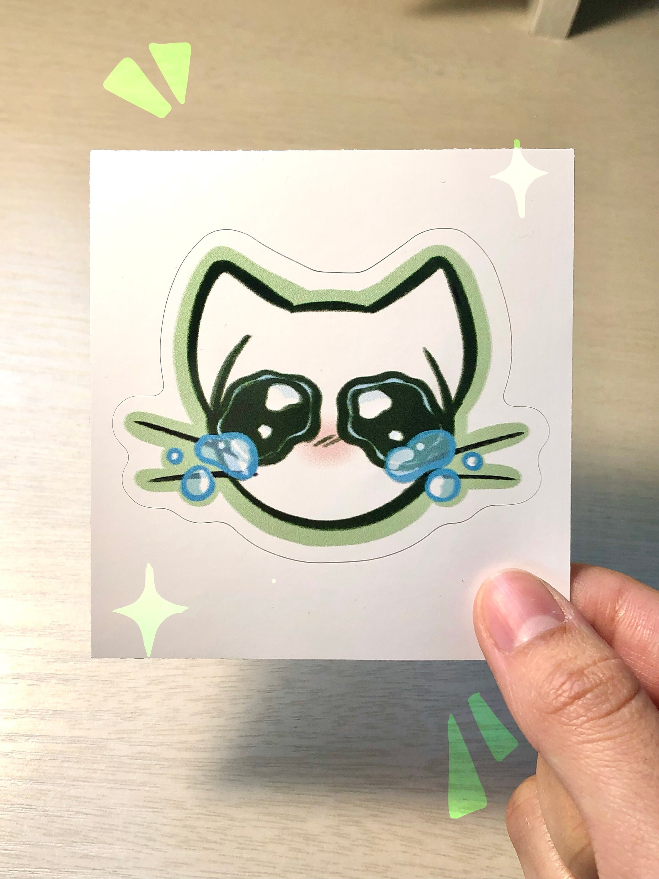 Crying Cat Emoji Sticker ~ Meme Cat Sticker ~ Cute and Funny Gift ...
