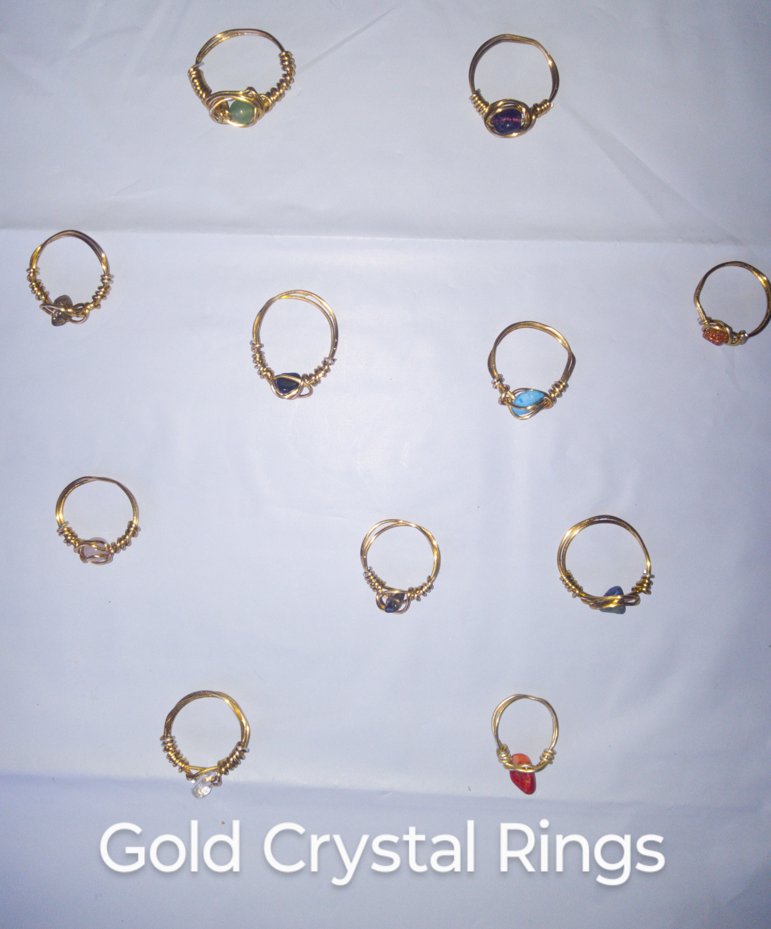 Gold Crystal Rings Raw Natural Cut Gemstone, Beautiful Handmade, Unique ...