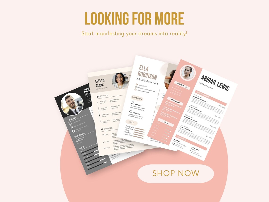 Editable CV Templates - Customizable in Canva - Professional Resumes to ...