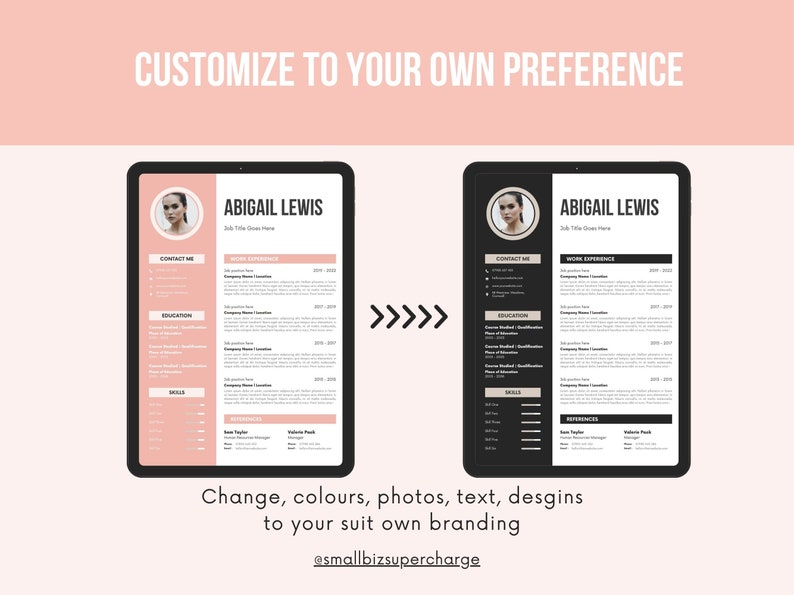 Editable CV Templates Customizable in Canva Professional Resumes to ...