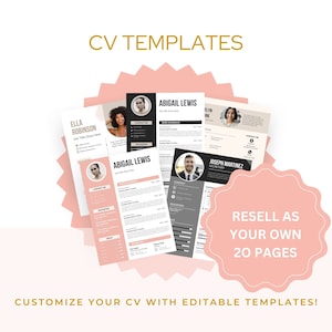 Editable CV Templates - Customizable in Canva - Professional Resumes to ...