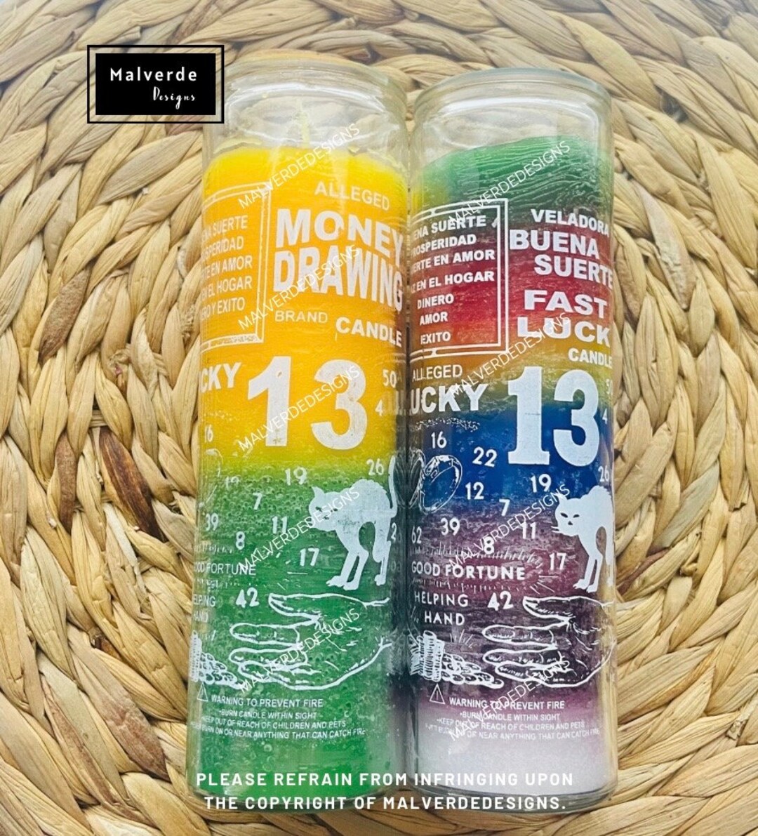 Money Drawing Glass Candles, Fast Luck Glass Candles, Money Candles ...