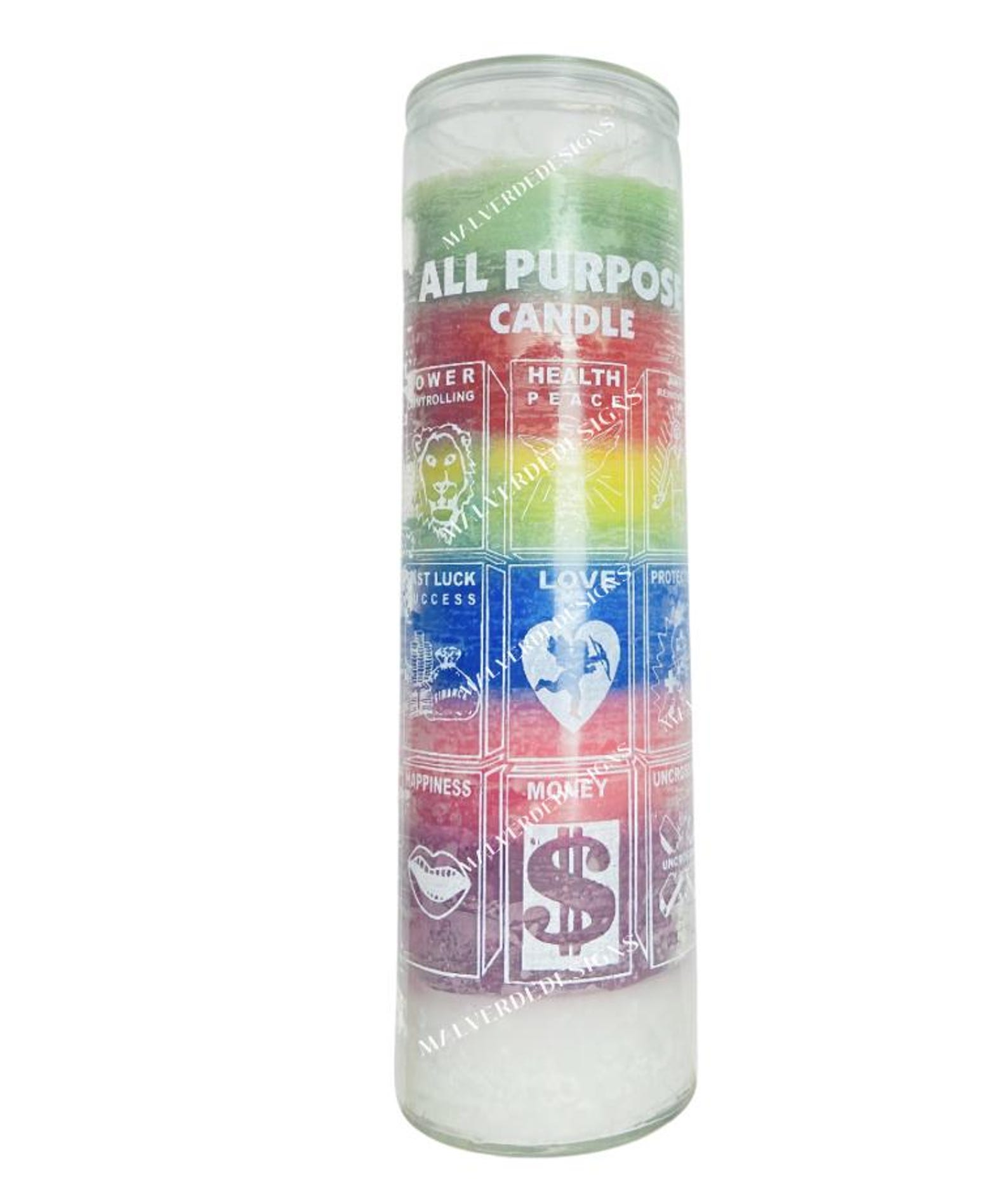 All Purpose Glass Candle,seven Color Glass Candle,health,money,love ...