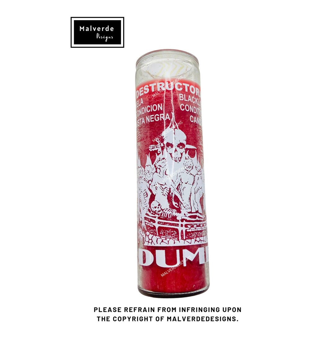 Dume Destruction Glass Candle, Destruction Candle, Black Magic, Spell ...