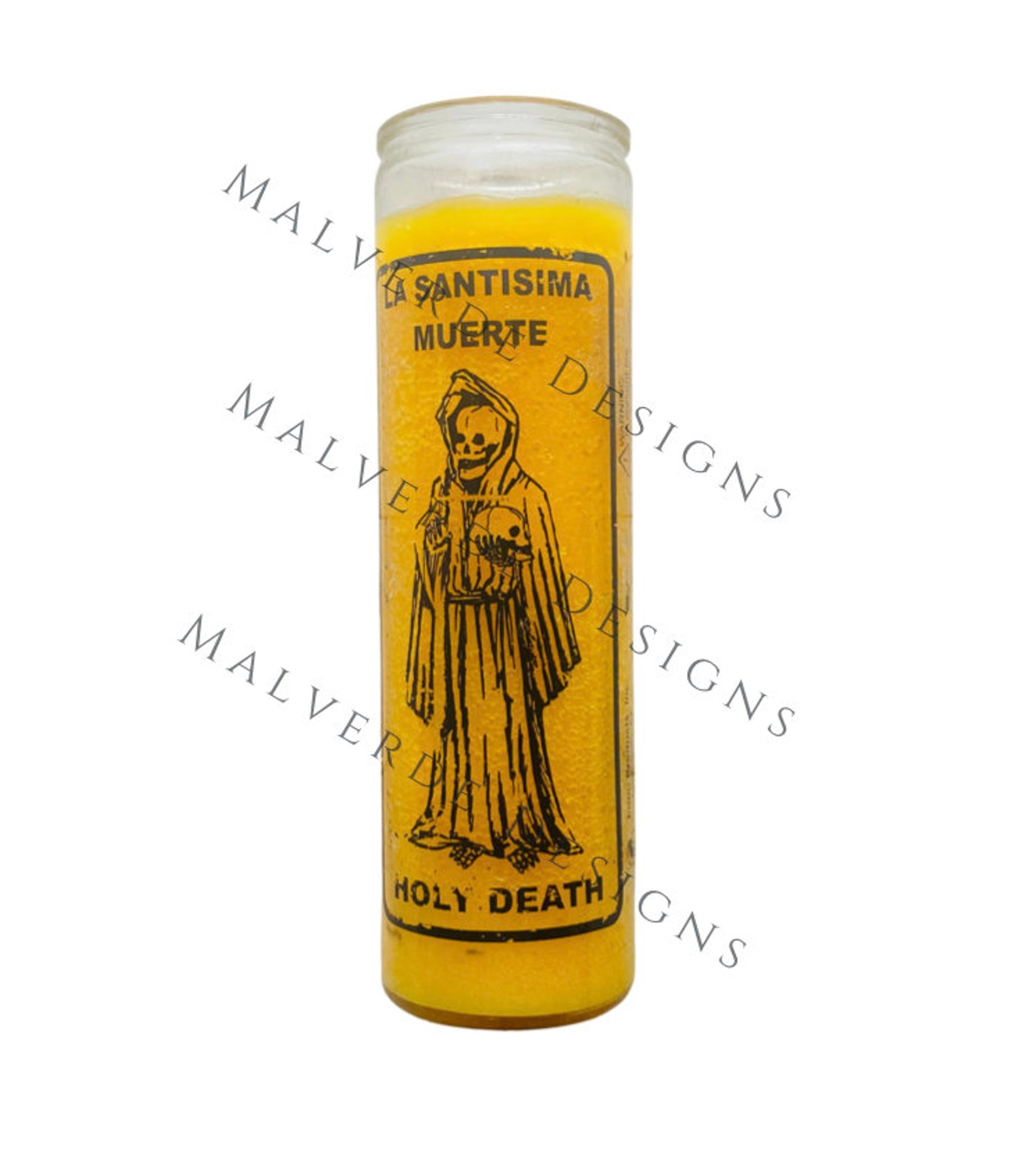 Holy Death Glass Candle, Protection Candles, Altar, Offering and More ...