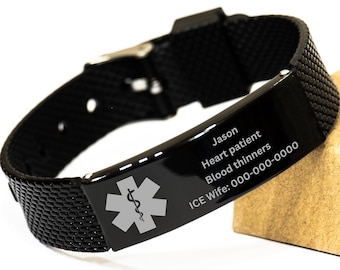 Personalized Medical Alert Bracelet,customized Medical ID Bracelet ...