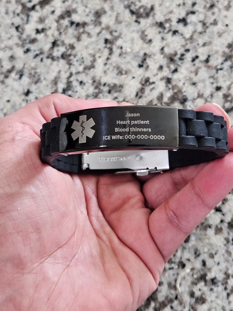 Personalized Medical Alert Braceletcustomized Medical ID - Etsy