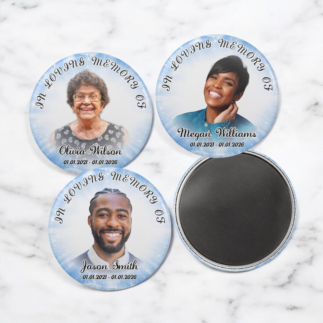 Funeral Favors Magnets,personalized Photo Memorial Gift,custom ...