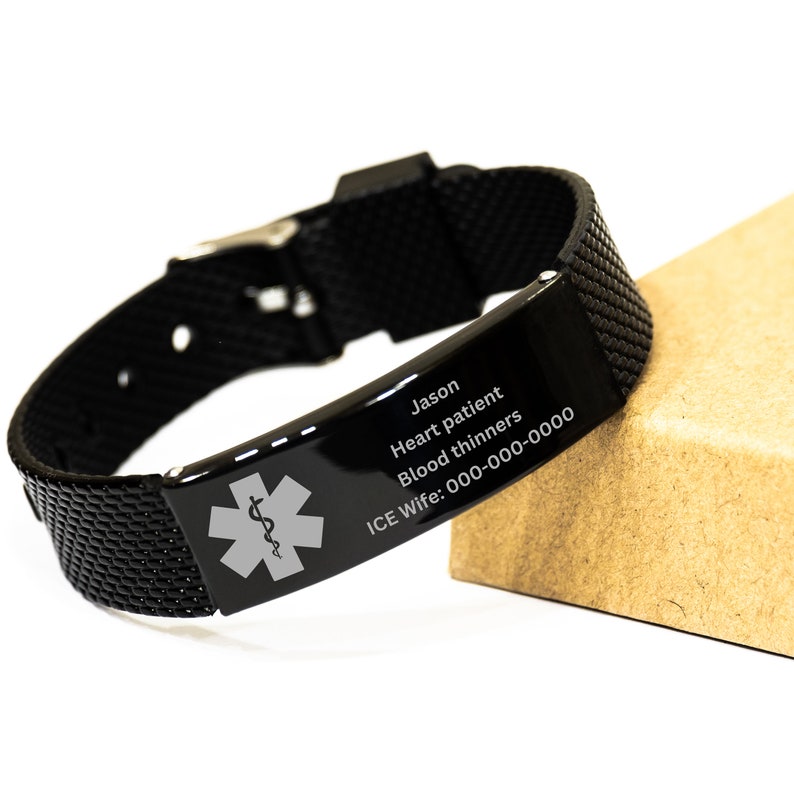 Personalized Medical Alert Braceletcustomized Medical ID - Etsy