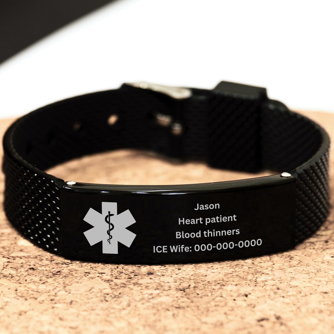 Personalized Medical Alert Bracelet, Custom Medical ID Bracelet ...
